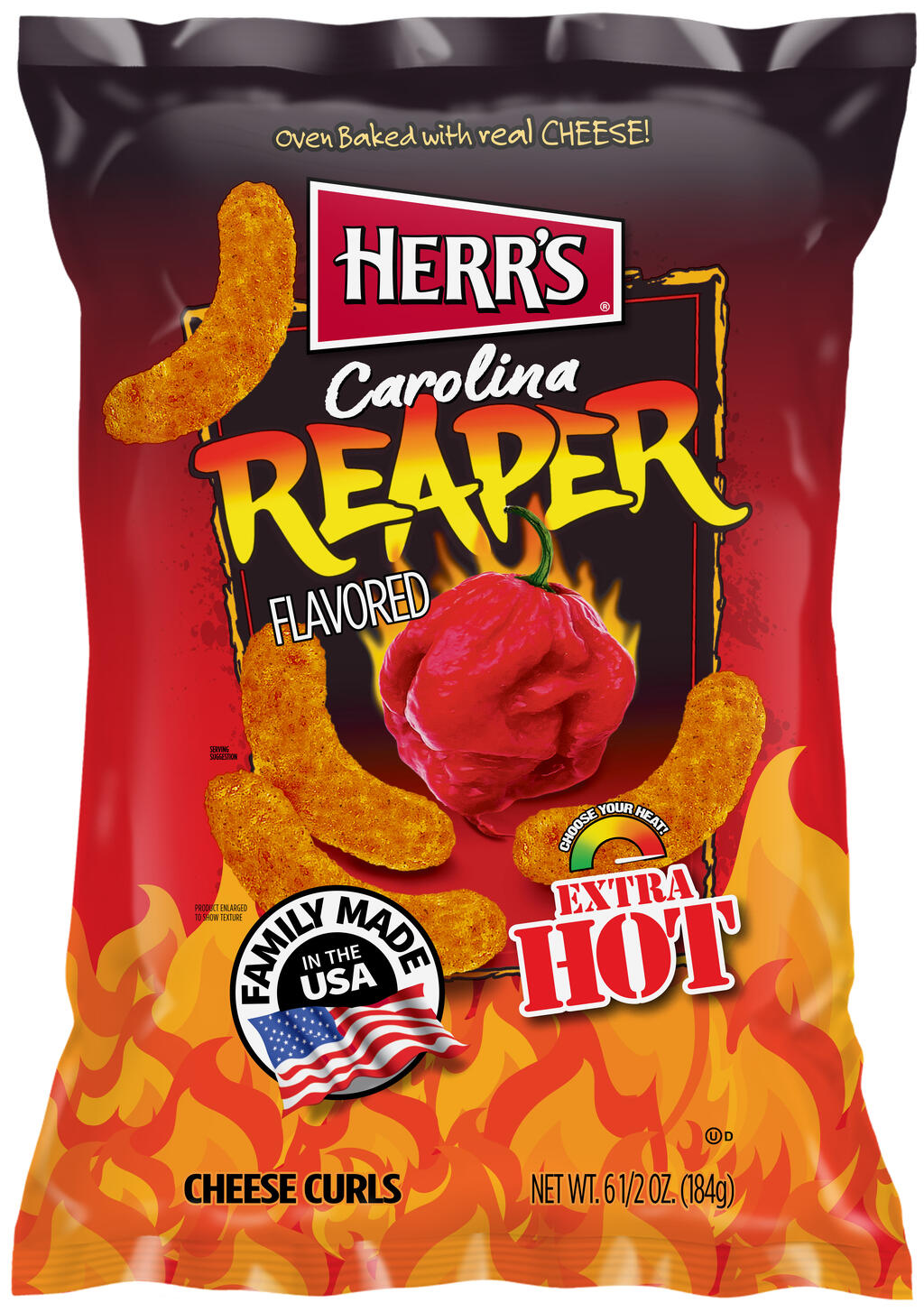 Herr's Carolina Reaper 170 g 1x12 Flavored Cheese Curls Extra Hot ...