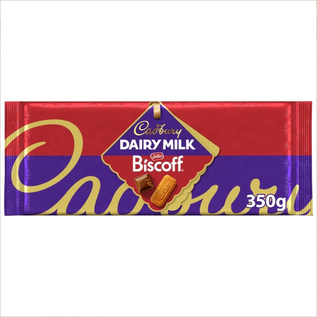 Cadbury Dairy Milk Biscoff Chocolate Bar 350g 1x1 - Godtesjuk AS