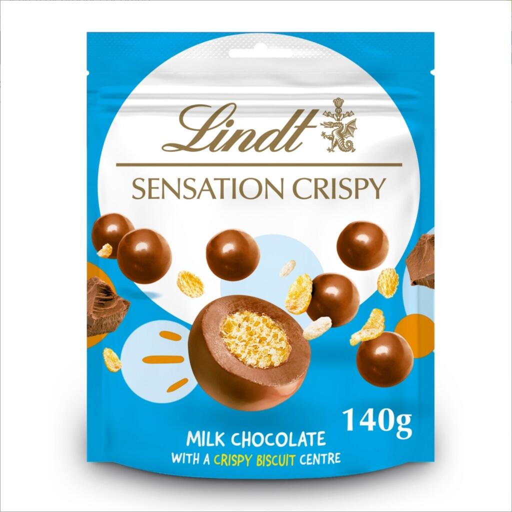 Lindt Sensation Crispy Milk Chocolate Crispy Bag 140g 1x10 - Godtesjuk AS