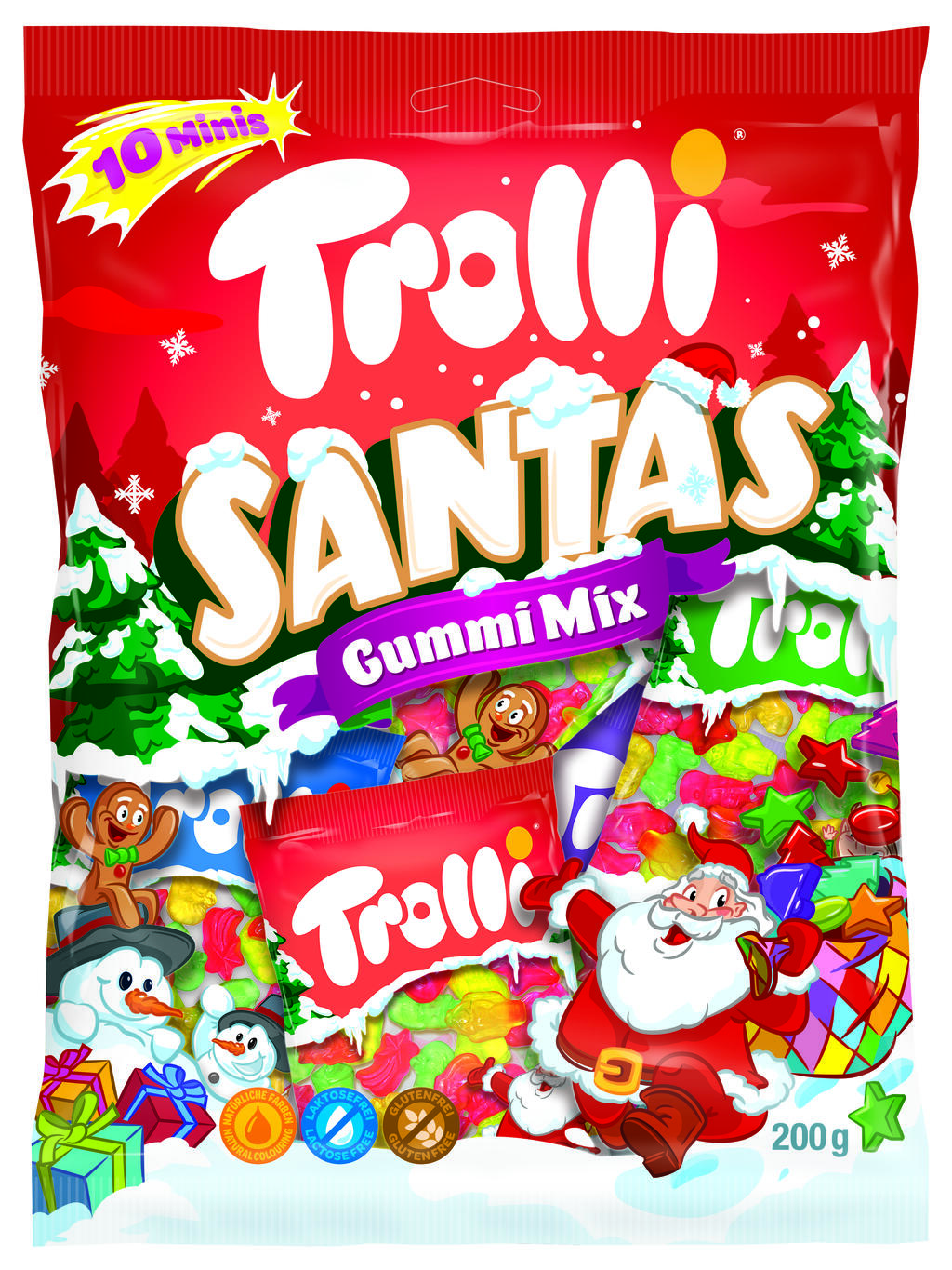 Trolli Santa's Gummy Mix 200g 1x8stk (10X20g) - Godtesjuk AS