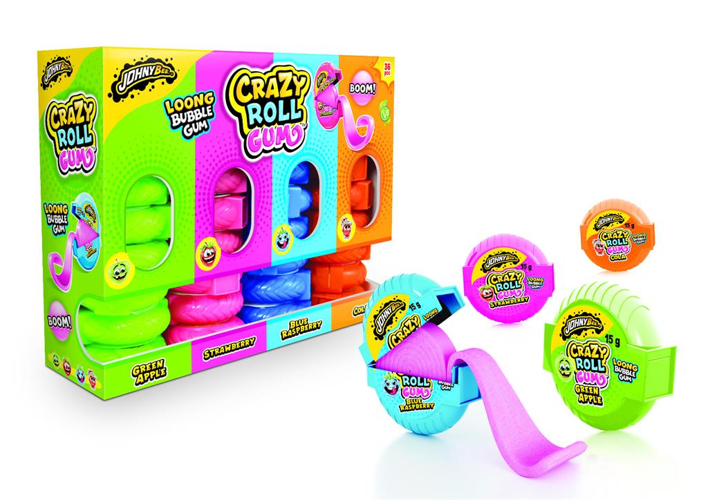 Crazy Roll Gum STAND op. 36 pcs. - Godtesjuk AS